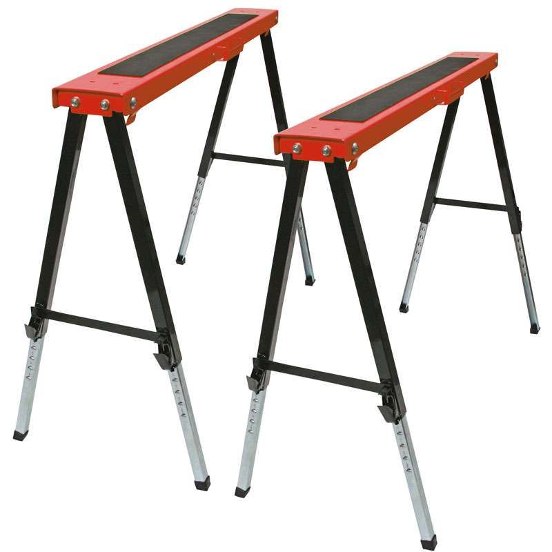 Tréteaux télescopiques en métal compacts et repliables, antidérapant ...